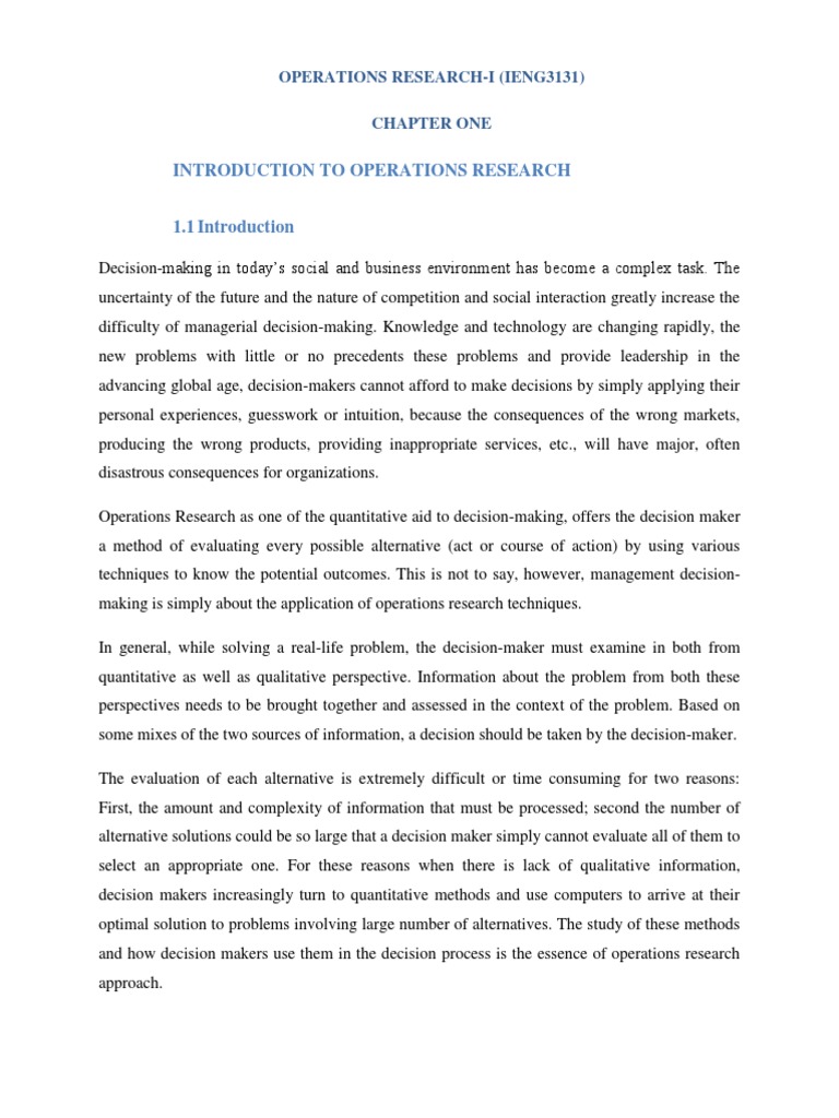 Introduction To Operations Research | PDF | Mathematical Optimization | Linear Programming
