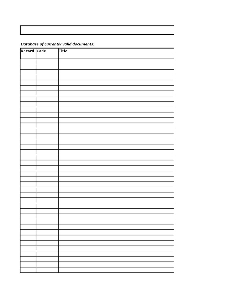 Template Document Control Log | PDF