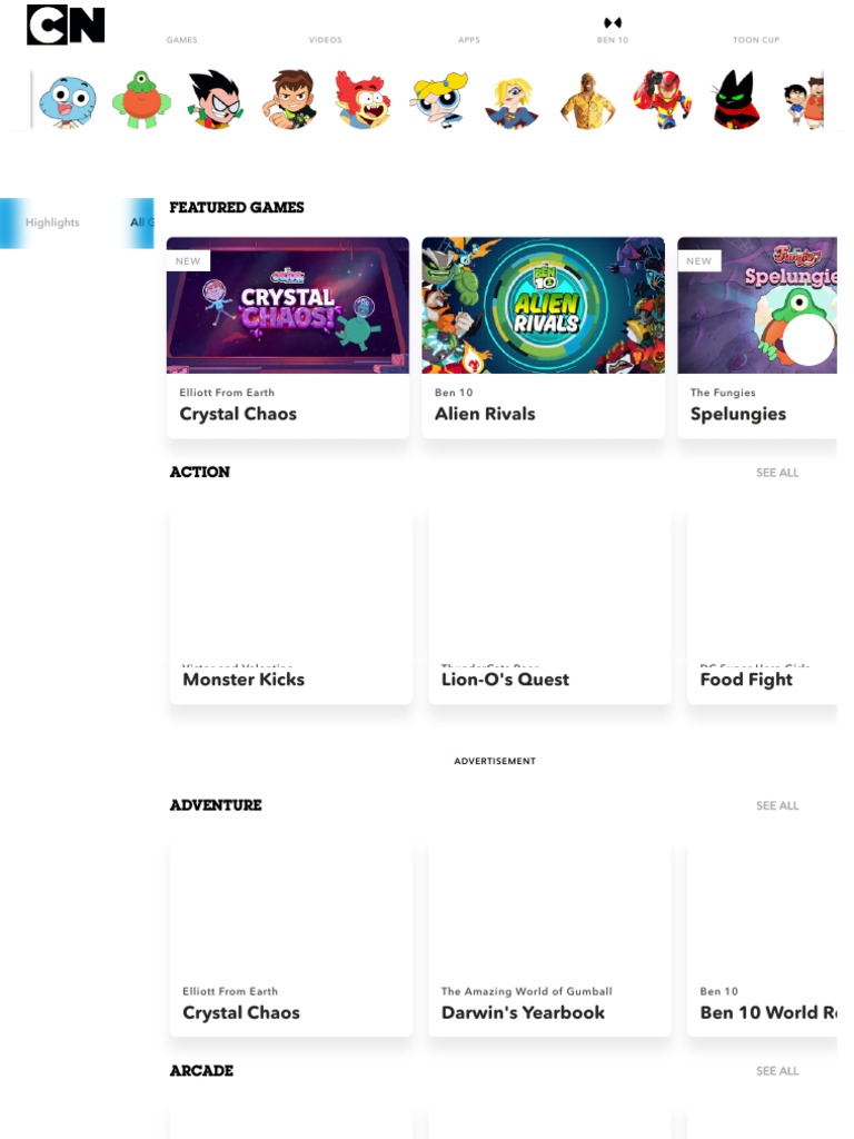 Cartoon Network Games - Free Kids Games - Online Games For Kids | PDF ...