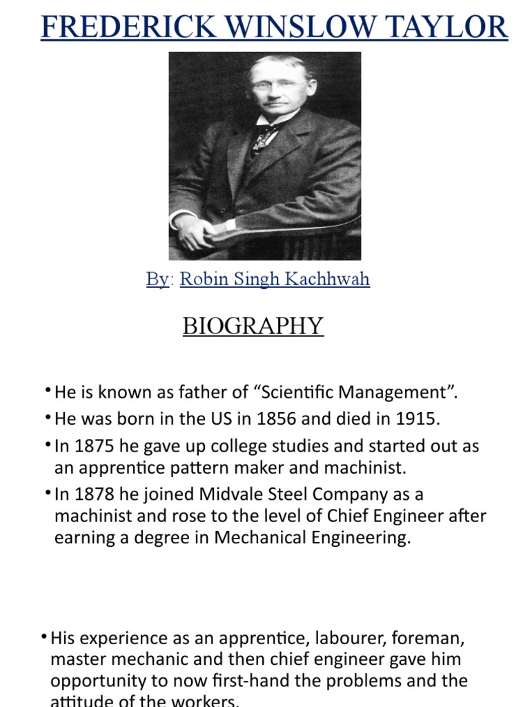 F. W. Taylor-1 | PDF | Labour Economics | Economies