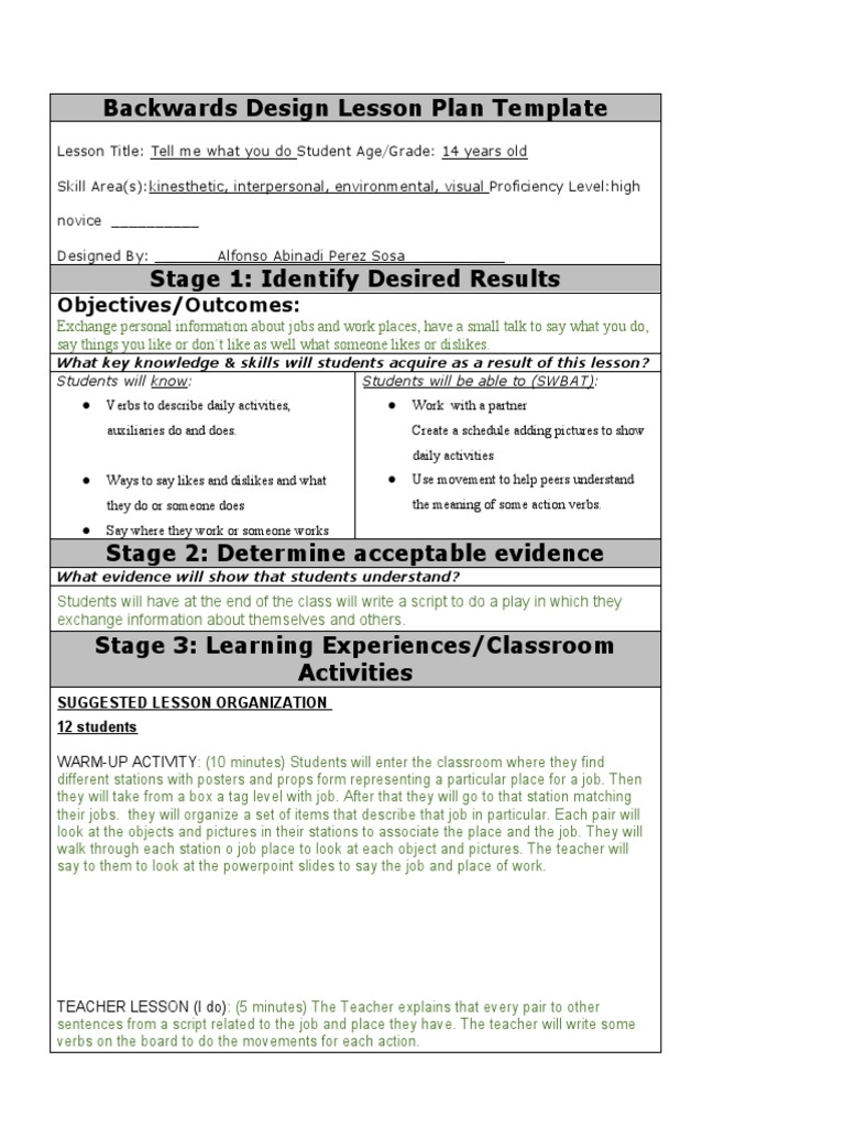 Multiple Intelligences Lesson Plan Alfonso P | PDF | Lesson Plan | Education Theory