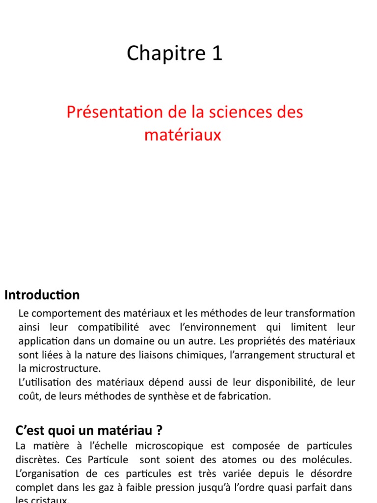 Sciences Des Matériaux | PDF | Structure cristalline | Liaison chimique