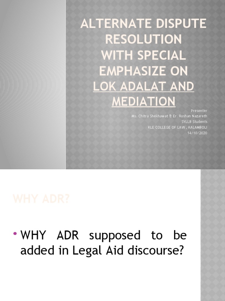 Lok Adalat and Mediation | PDF | Mediation | Alternative Dispute Resolution