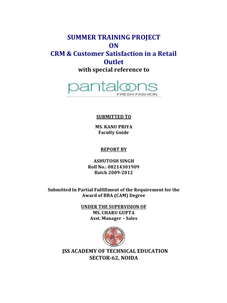 763 90 Customer Relationship Management Pantaloons | PDF