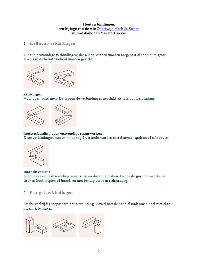 Houtverbindingen Onderwijsmaakjesamen | PDF