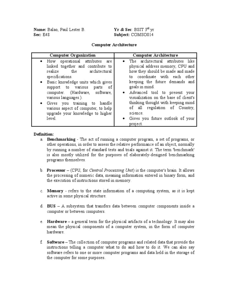 Computer Architecture Fundamentals | PDF | Benchmark (Computing ...