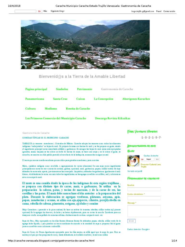 Carache Municipio Carache Estado Trujillo Venezuela - Gastronomía de ...
