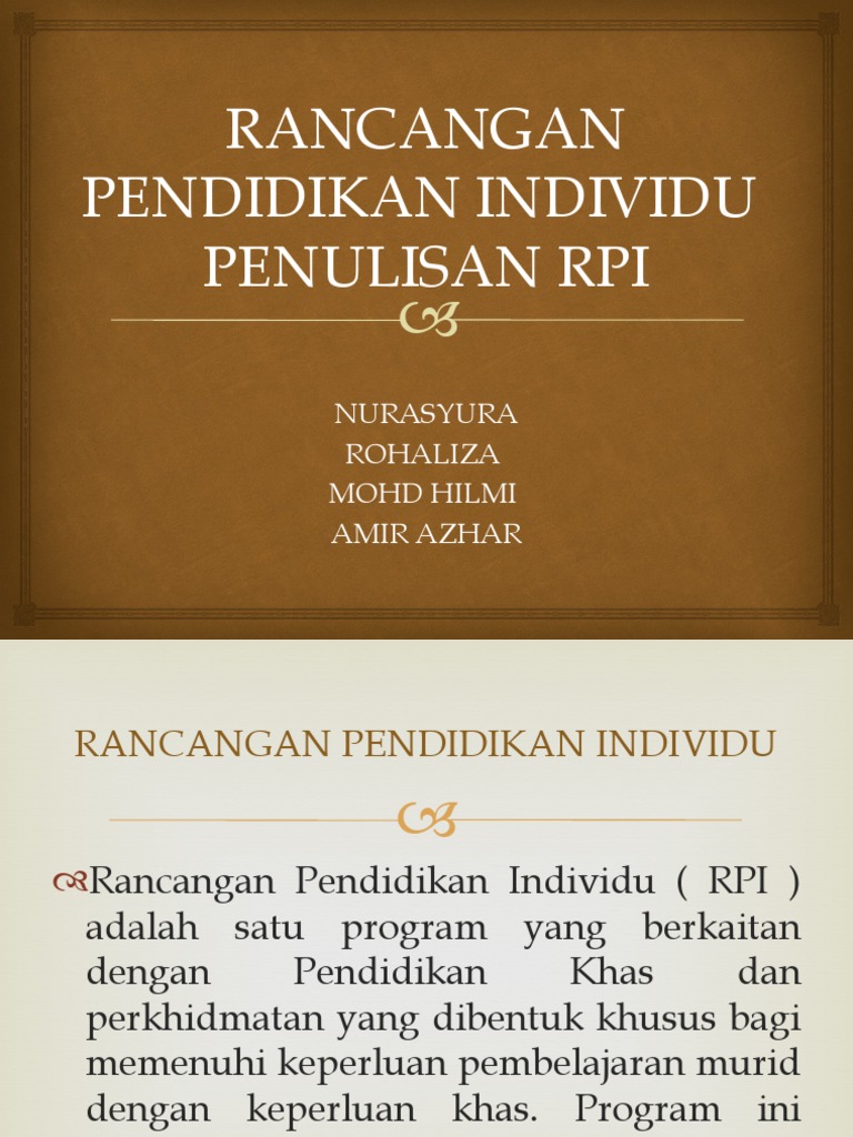 Rancangan Pendidikan Individu Penulisan Rpi | PDF