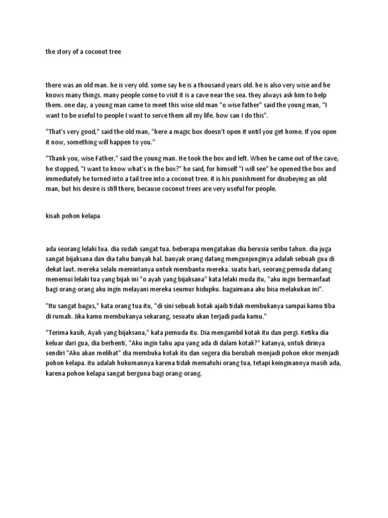 The Story of A Coconut Tree | PDF