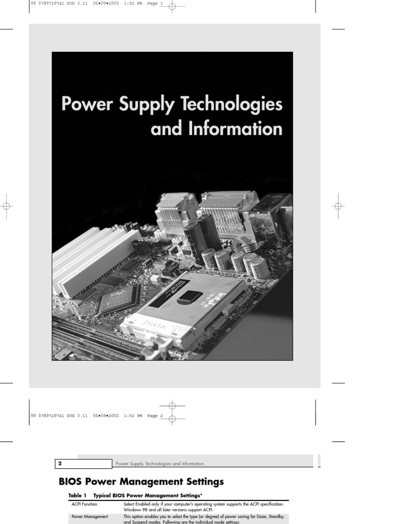 BIOS Power Management Settings | PDF | Bios | Personal Computing