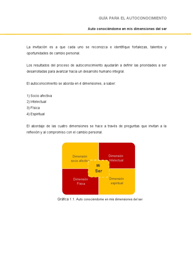 Dimensiones del Autoconocimiento | PDF | Las emociones | Conocimiento