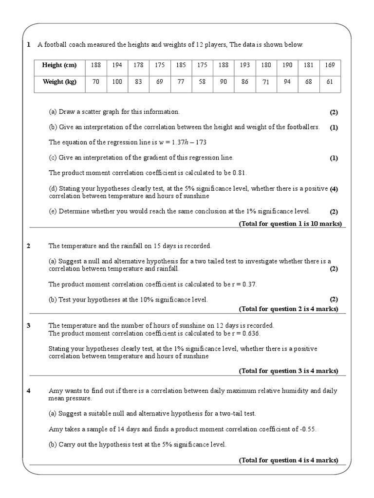 Hypothesis Testing - Correlation | PDF | Statistical Significance ...