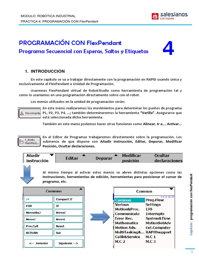 ACTIVIDAD 4 (Progrmacion Con FlexPendant) | PDF | Programa de ...