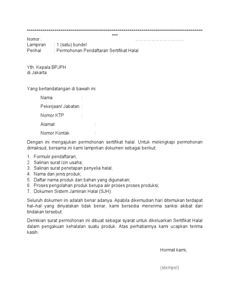 Surat Permohonan SH | PDF