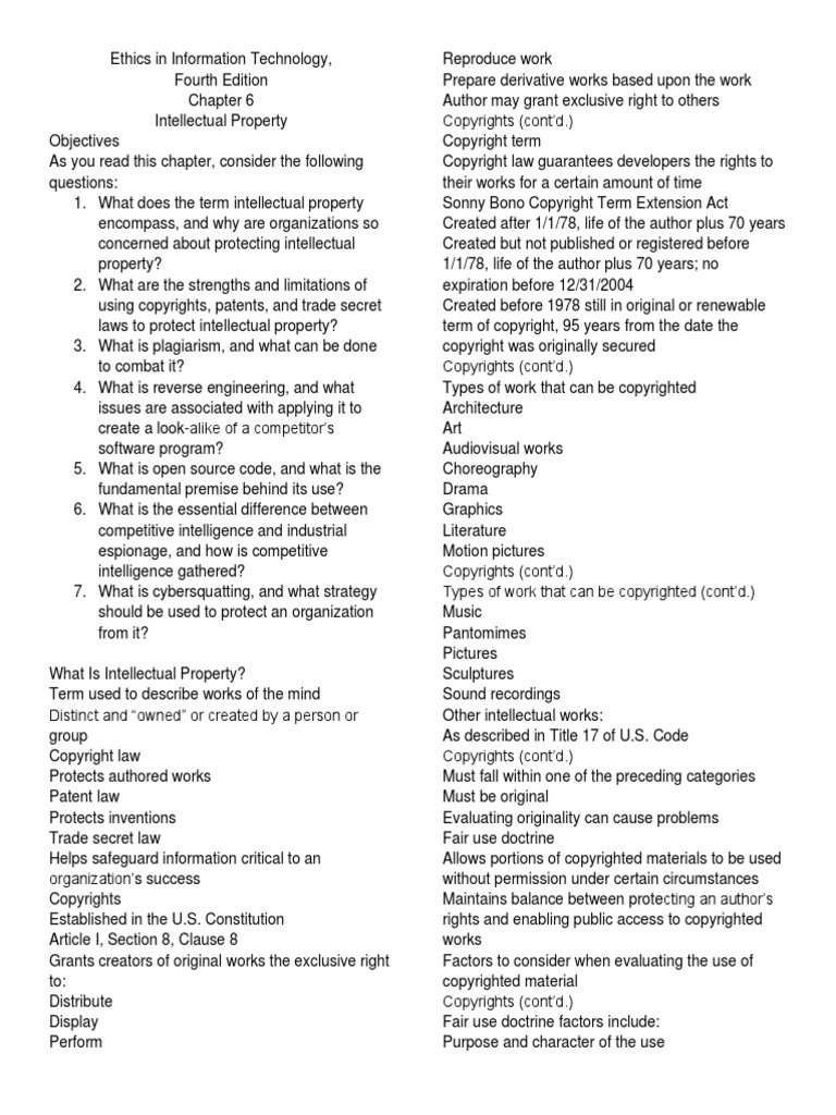 Intellectual Property in IT Ethics | PDF | Trade Secret | Patent