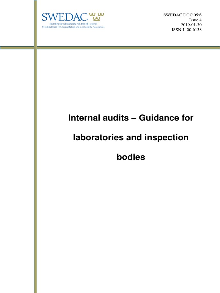 Internal Audits - Guidance For Laboratories and Inspection Bodies | PDF ...