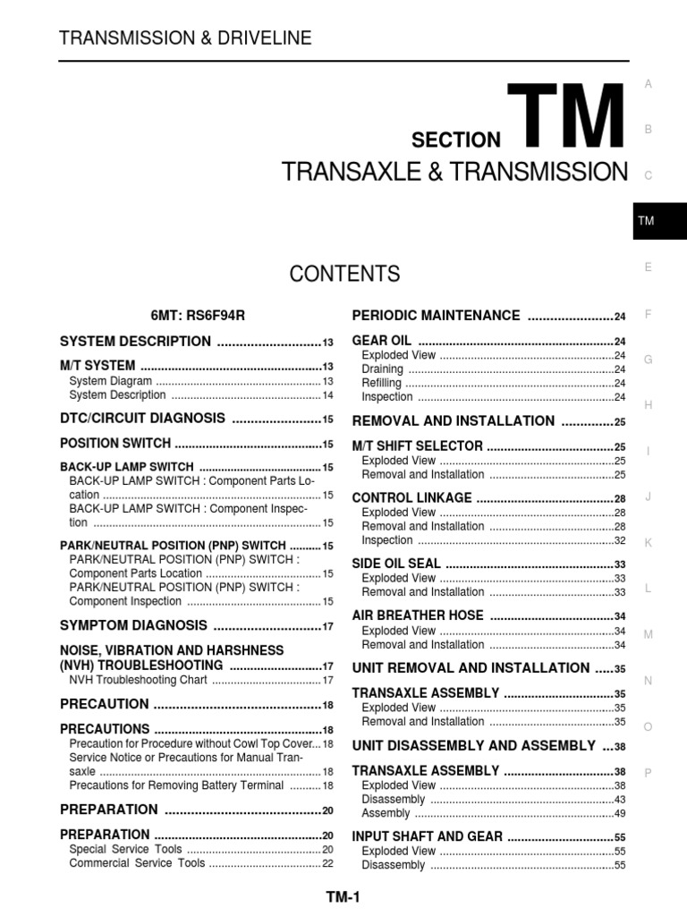 Transaxle & Transmission: Section | PDF | Four Wheel Drive ...