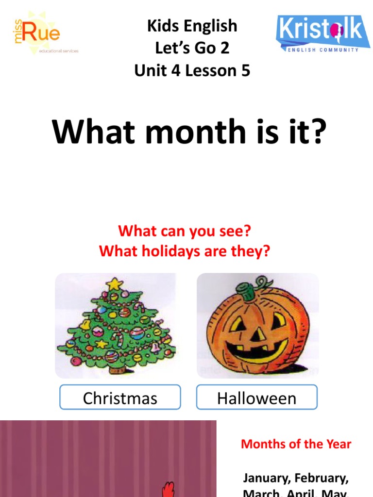 Kids English: Months & Holidays Lesson | PDF