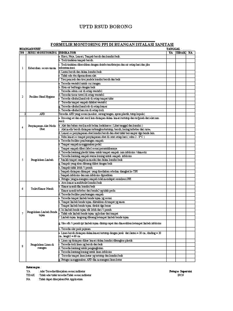 Format Ppi Instalasi Sanitasi | PDF