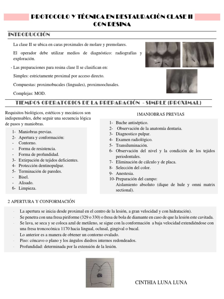 Protocolo y Técnica en Restauración Clase II Con Resina | PDF | Ramas de Odontología | Boca