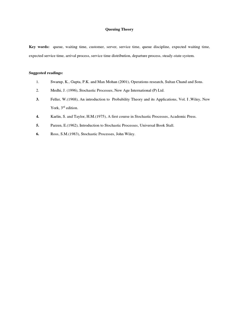 Queue Theory Key Concepts | PDF | Applied Mathematics | Statistical Theory