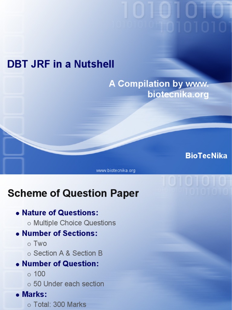 DBT JRF Exam Syllabus Overview | PDF | Bacteria | Cell (Biology)