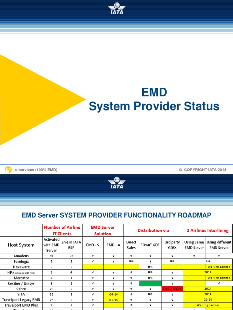 EMD System Provider Status | PDF | Server (Computing) | Transport