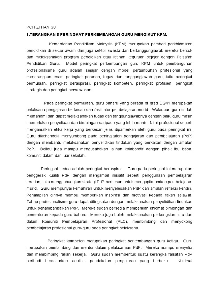 Peringkat Perkembangan Guru KPM | PDF