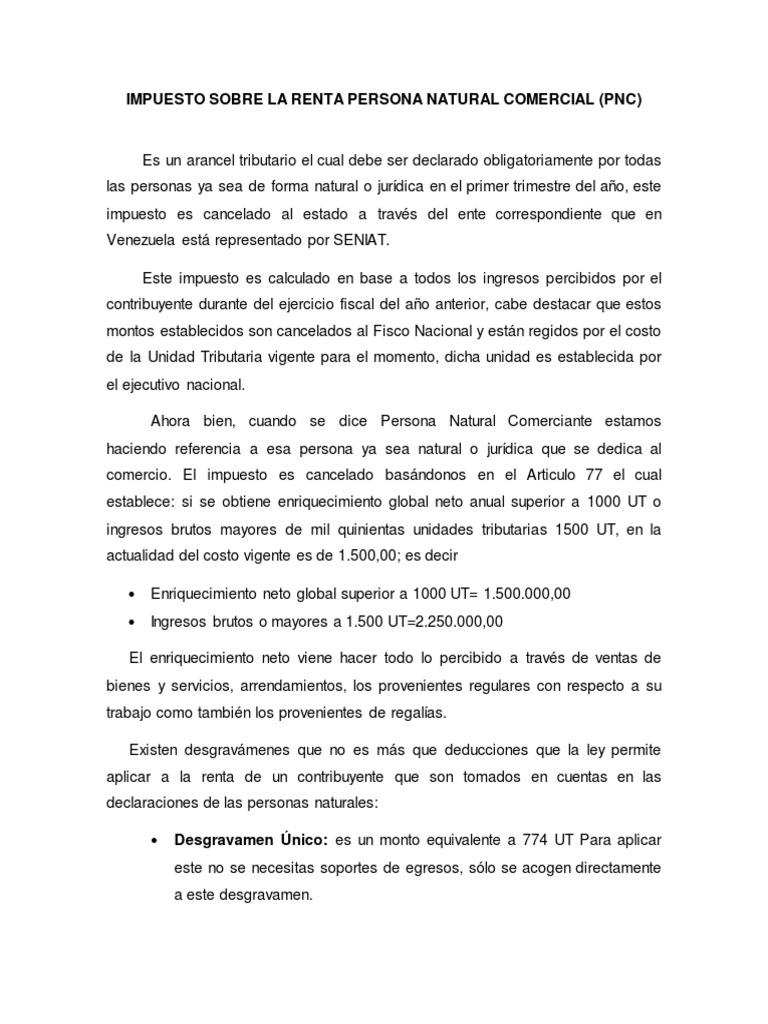 Informe Islr | PDF | Impuesto sobre la renta | Impuestos