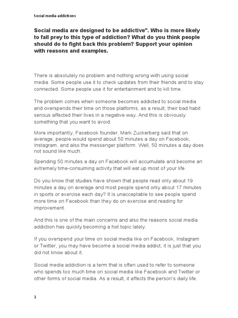 Social Media Addiction | PDF | Social Media | Popular Culture & Media ...