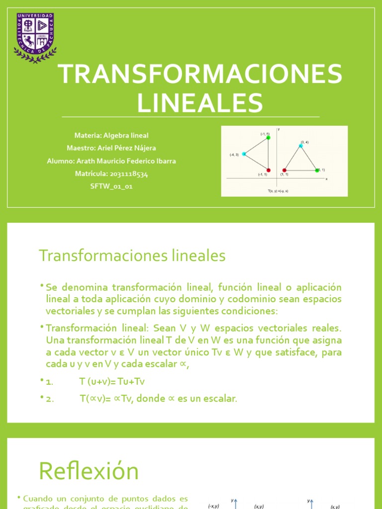 Transformaciones Lineales | Descargar gratis PDF | Rotación | Espacio vectorial