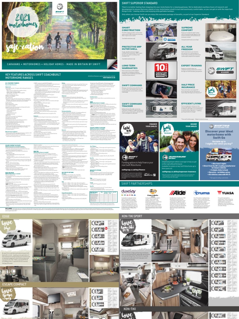 2021 Swift Motorhome Combined Flyer Web | PDF | Door | Water Heating