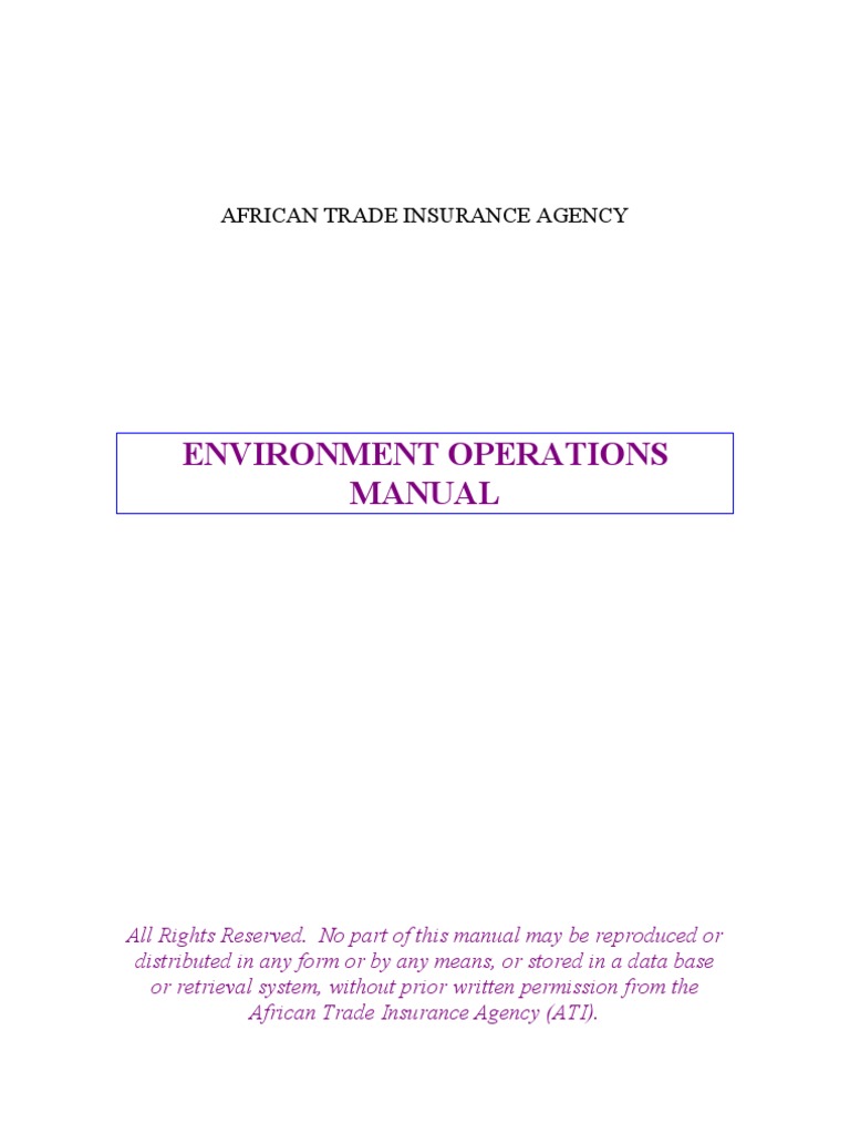 African Trade Insurance Agency Manual | PDF | Environmental Impact ...