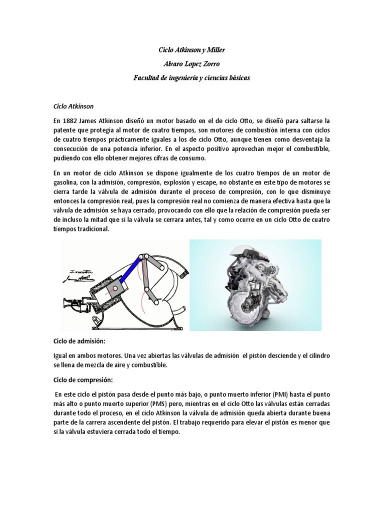 Ciclo Atkinson y Miller | PDF | Pistón | Turbocompresor