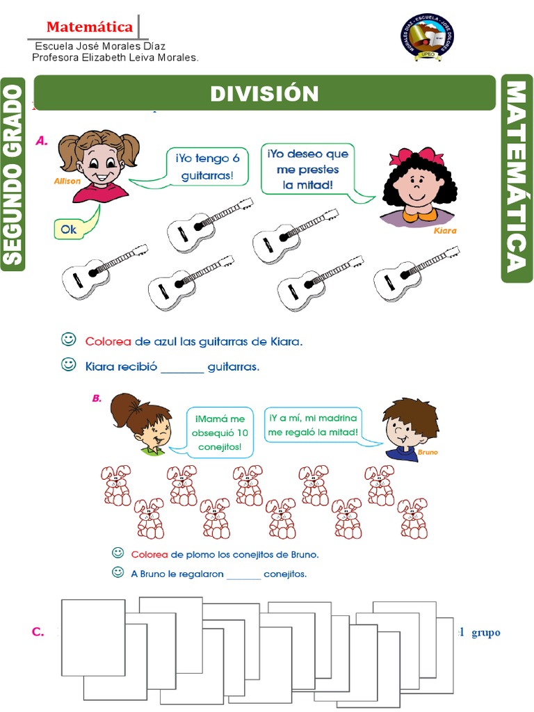 División para Niños para Segundo Grado de Primaria | PDF | Ocio | Deportes