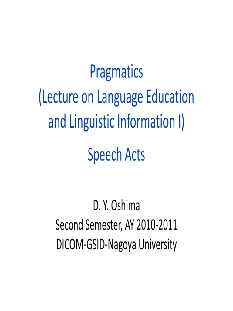 Pragmatics 04 | PDF | Logic | Syntax