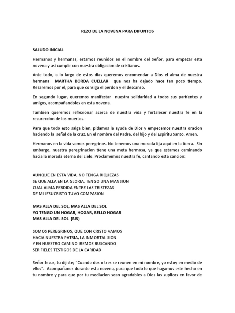 Novena de Difunto | PDF | María, madre de Jesús | orador del Señor