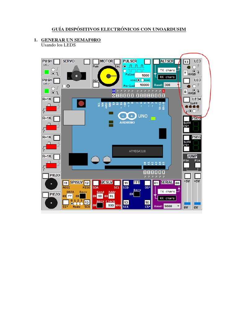 Guia Dispositivos Electronicos UNOArduSim | PDF