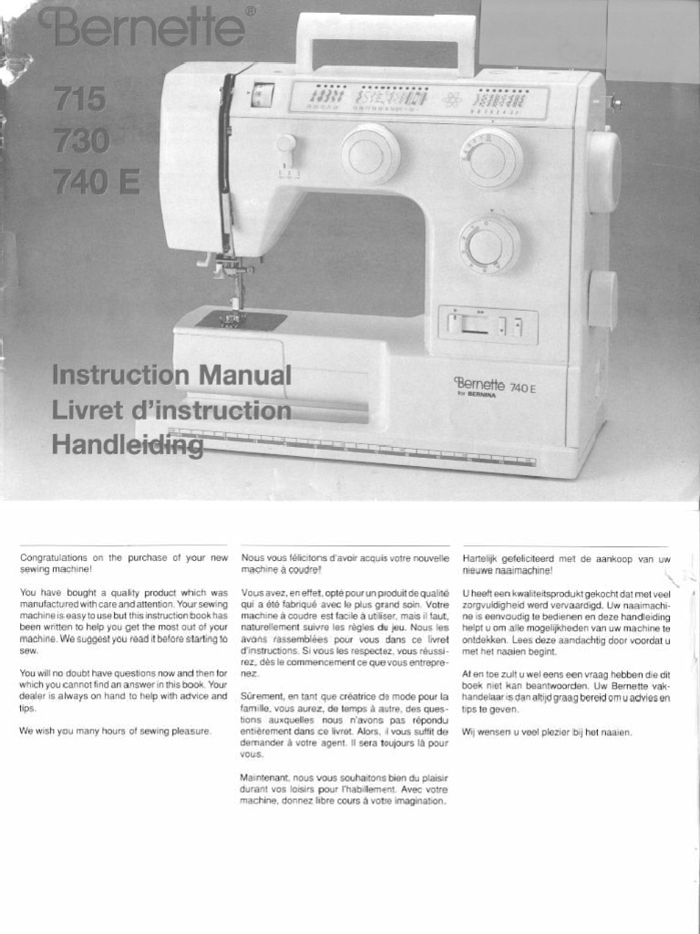 Bernette 715 730 740E Manual Online | PDF