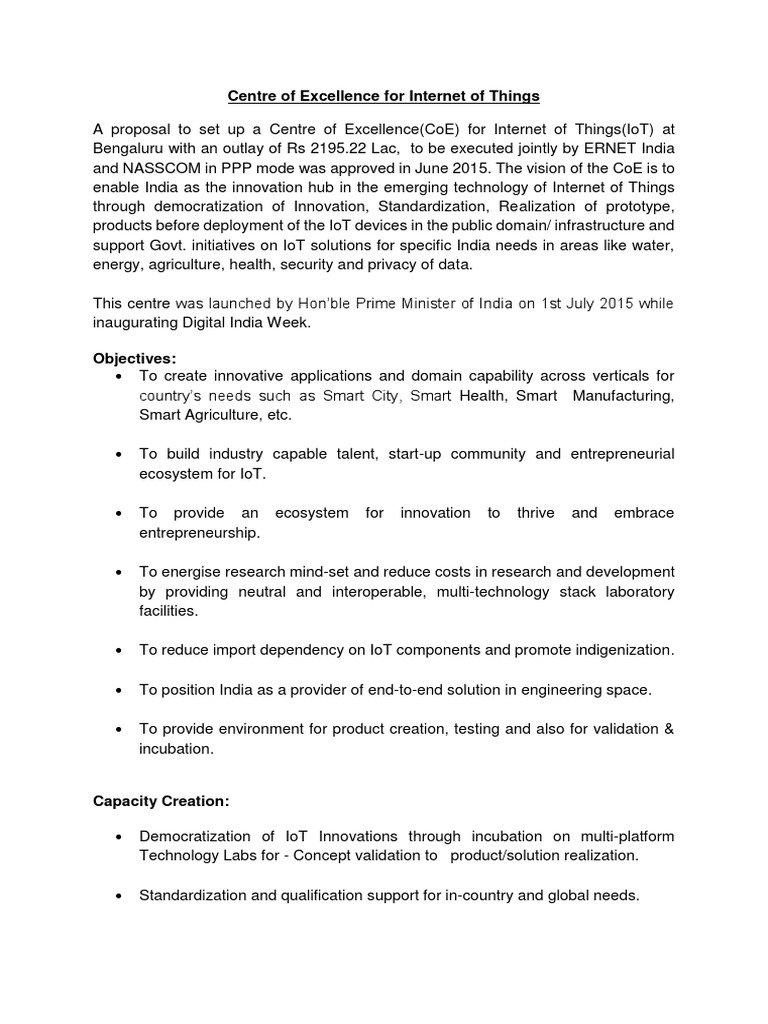IoT Innovation Hub in Bengaluru | PDF | Internet Of Things | Science ...