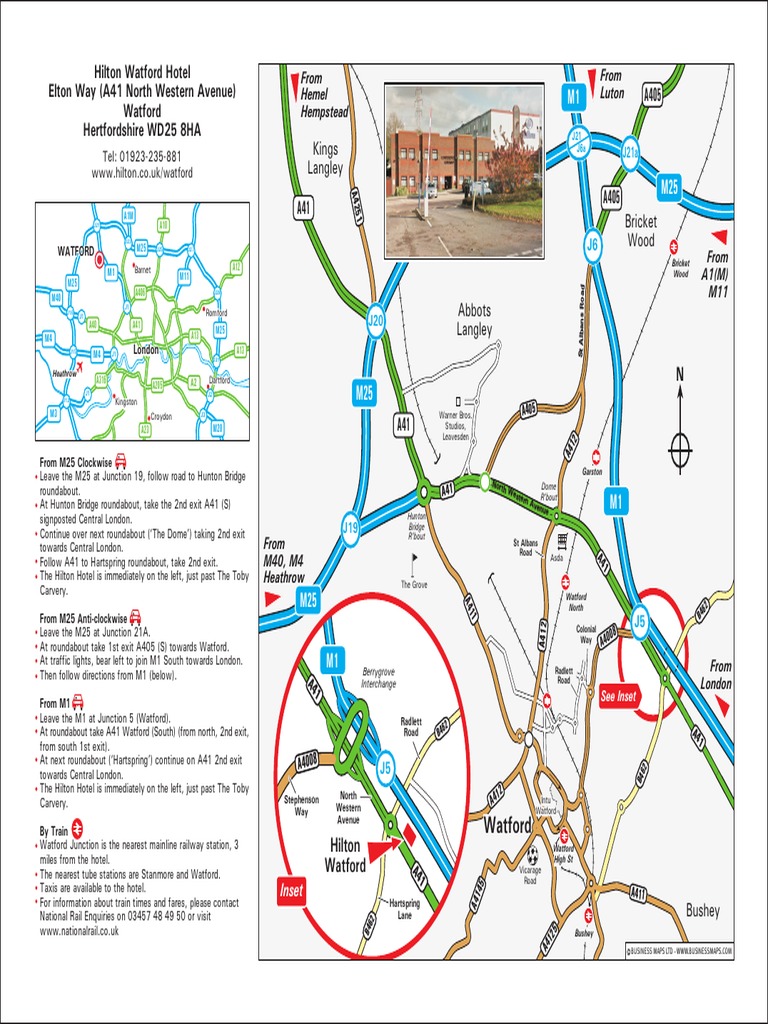 Hilton Watford Hotel Elton Way (A41 North Western Avenue) Watford ...