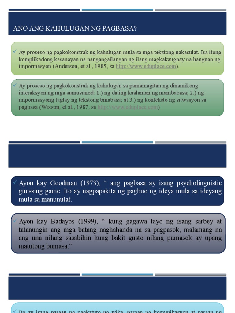Lesson On Pagbasa at Pagsulat Tungo Sa P | PDF