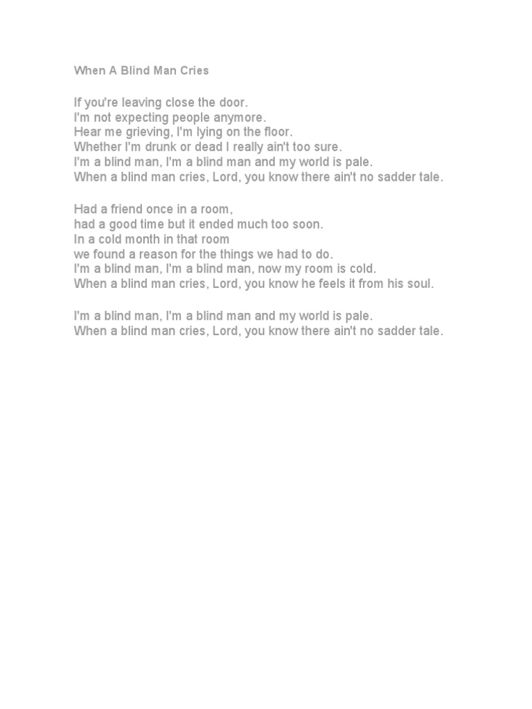 When A Blind Man Cries | PDF