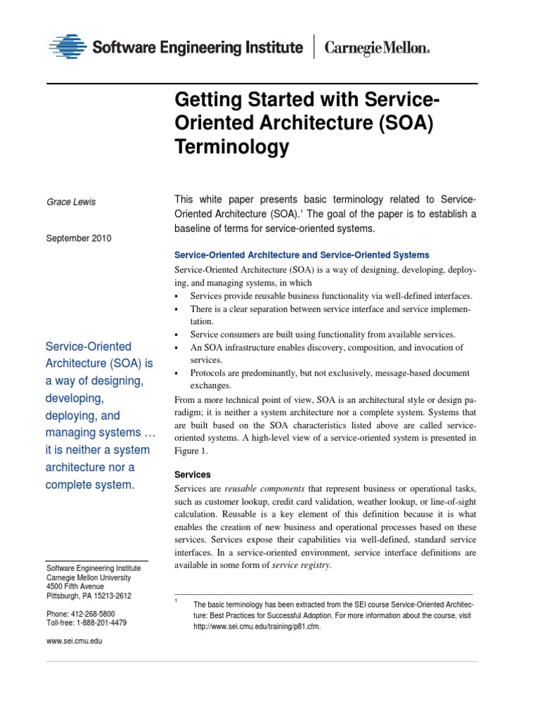 SOA Terminology | PDF | Service Oriented Architecture | Representational State Transfer