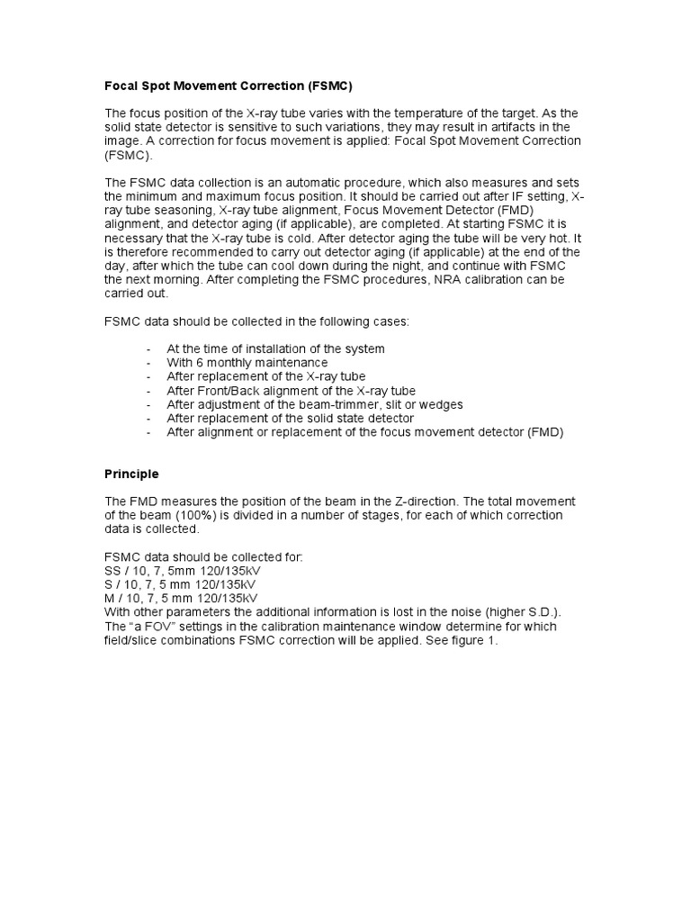 Focal Spot Movement Correction Guide | PDF | Calibration | X Ray