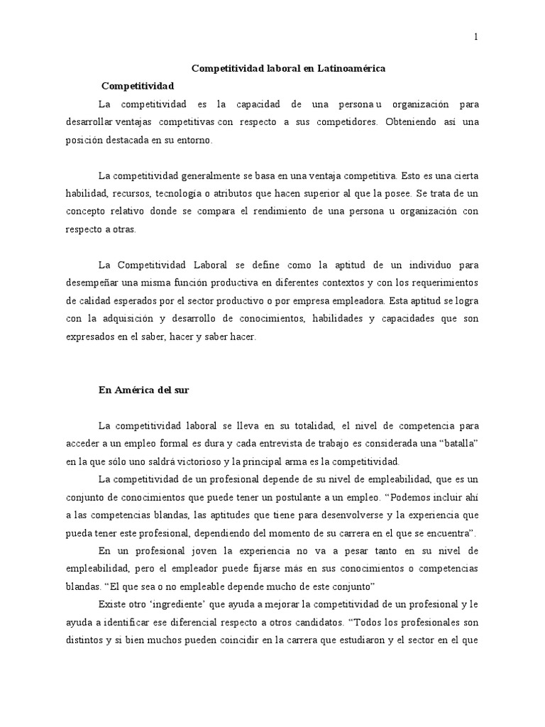 Competitividad Laboral | PDF | Empresas | Gestión de recursos humanos