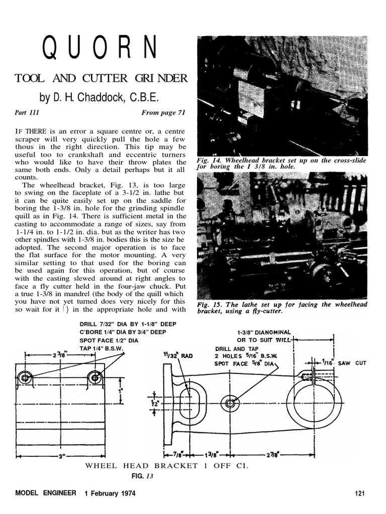 Quorn: Tool and Cutter Grinder | PDF | Screw | Machining