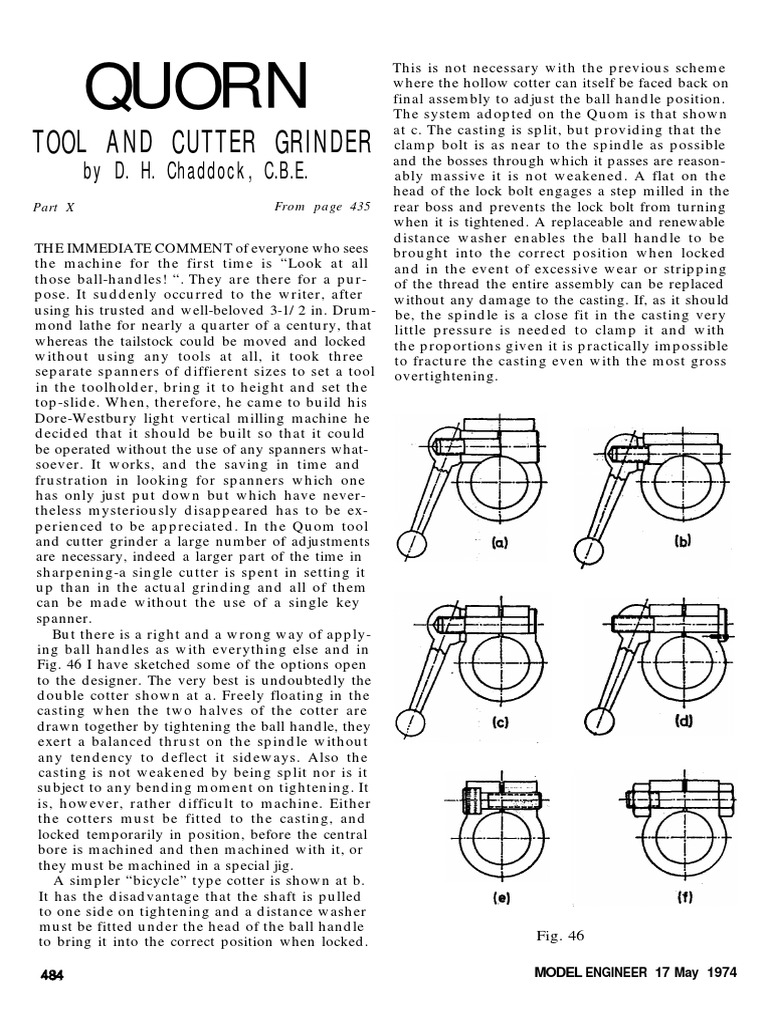 Quorn: Tool and Cutter Grinder | PDF | Screw | Machines
