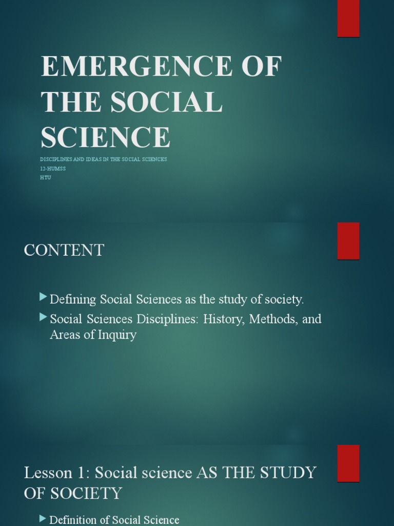 Emergence of The Social Science | PDF | Social Science | Science