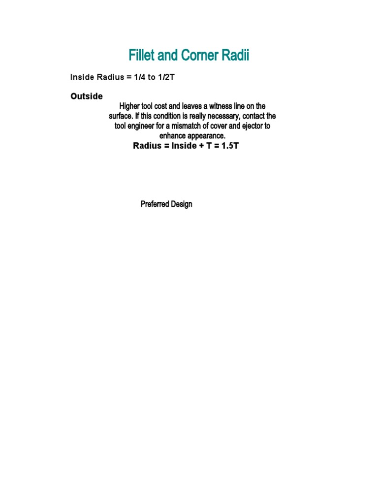 Fillet and Corner Radii | PDF